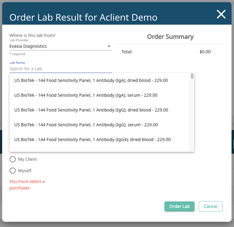 Evexia Diagnostics - Lab Ordering Instructions – Biocanic