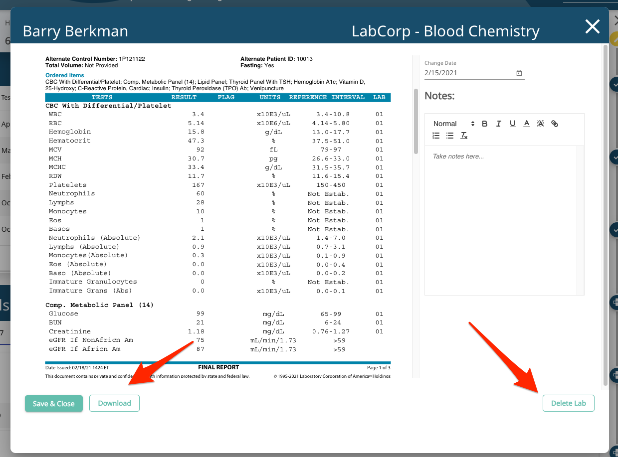 How to Download or Delete Lab Results – Biocanic